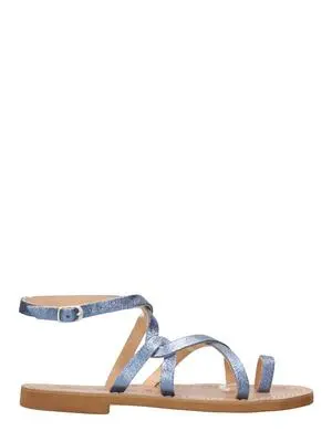 ARTIGIANO DEL BORGO Braided Leather Sandals - Blue