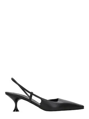 3JUIN Leather Slingback Pumps - Black