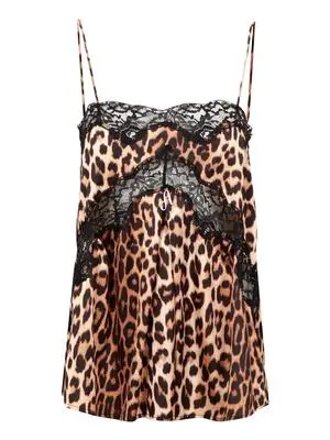 ANIYE BY Satin Animal Print Top - Spotted