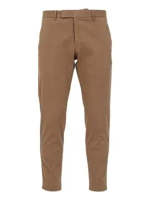PT TORINO Tailored Cotton Gabardine Trousers - Camel