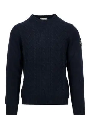 ROY ROGER'S Braided Knit Sweater - Blue