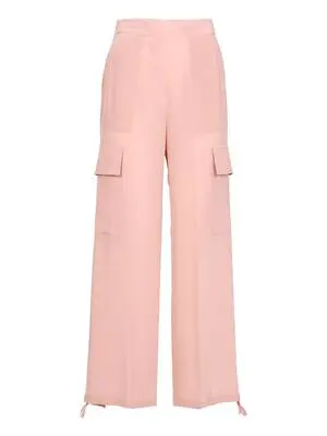 Erika Cavallini Crepe De Chine Cargo Trousers - Powder Pink