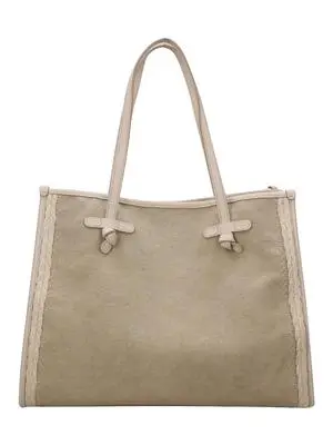 MARCELLA Stone Washed Canvas Tote - Sand