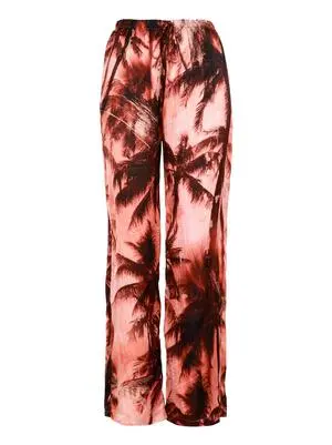 Erika Cavallini Printed Straight Leg Trousers - Pink