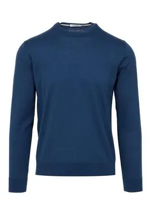 PAOLO PECORA Silk And Cotton Blend Sweater - Blue