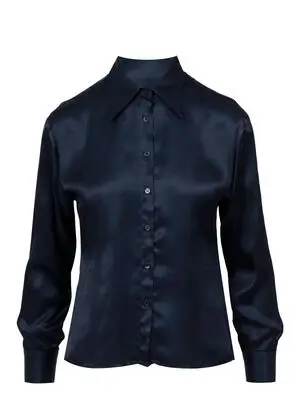 KAOS Satin Button-up Shirt - Blue