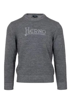 Herno Knitted Wool-blend Sweater - Grey