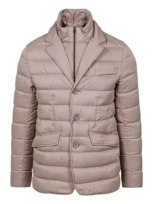 Herno Single-breasted Quilted Down Jacket - Dove Grey