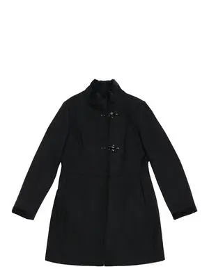 FAY Coat With Velvet Piping - Black