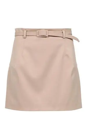 Erika Cavallini Wool Gabardine Skirt - Cammello Chiaro