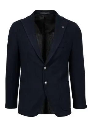 Tagliatore Wool Blend Knitted Blazer - Blue