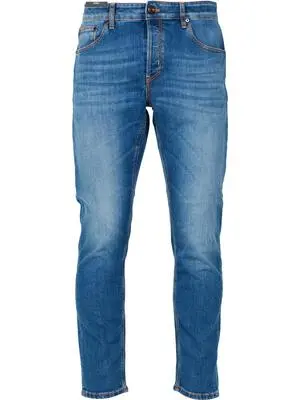 PT TORINO Tapered Five-pocket Jeans - Denim Medio