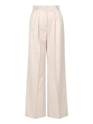 SIMONA CORSELLINI Wide-leg Viscose Blend Trousers - Cream