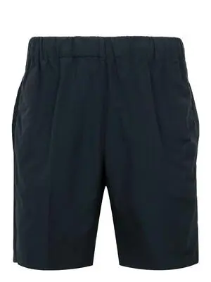 GRIFONI Solid Cotton Shorts - Blue