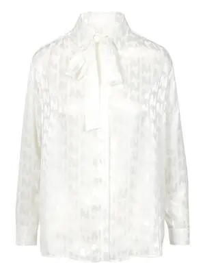 MSGM Viscose Satin Shirt - White
