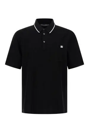 Dolce & Gabbana Embroidery Polo Shirt - Black