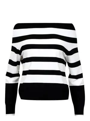 KAOS Striped Cotton Sweater - White