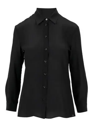 SIMONA CORSELLINI Silk Button-down Shirt - Black