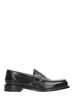 MILLE885 Leather Loafers With Appliqués - Black
