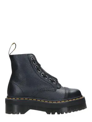 Dr. Martens Hammered Nappa Leather Platform Boots - Black