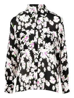 MSGM Floral Print Shirt - Black