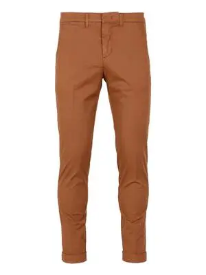 FAY Cotton Cigarette Trousers - Brown