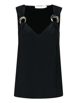 SIMONA CORSELLINI Sleeveless Viscose Top - Black