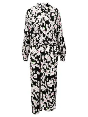 MSGM Floral Print Cotton Dress - Black