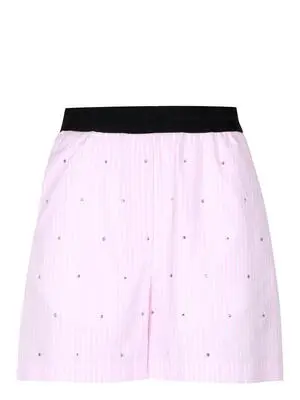 MSGM Striped Shorts With Stass - Pink