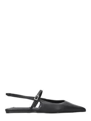 Steve Madden Pointed Toe Leather Slingbacks - Black