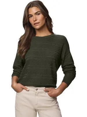 Splendid Georgie Cashblend Pointelle Sweater - Green