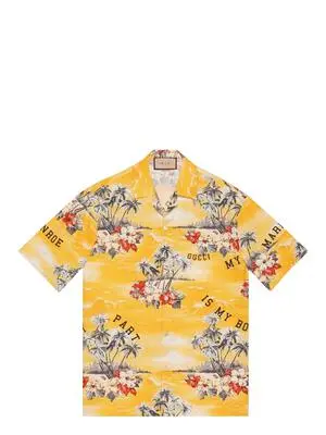 Gucci Printed Bowling Shirt - Yellow