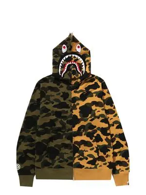 A BATHING APE 1st Camo Separate Shark Full Zip Hoodie - Green
