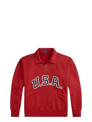 Polo Ralph Lauren Long-sleeve Vintage Fleece 1/2 Zip Sweatshirt - Red