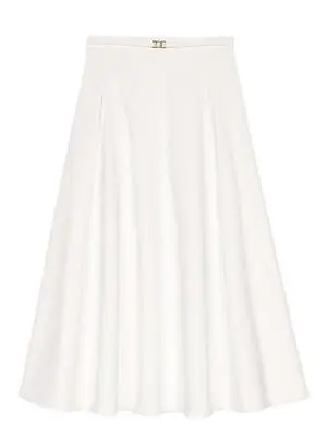 Maje Clover-embellished Flared Midi Skirt - White