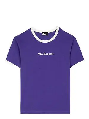 The Kooples Logo-print Cotton T-shirt - Electric Blue
