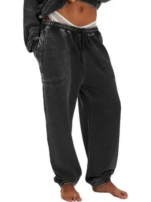 Free People Cotton-blend Joggers - Black