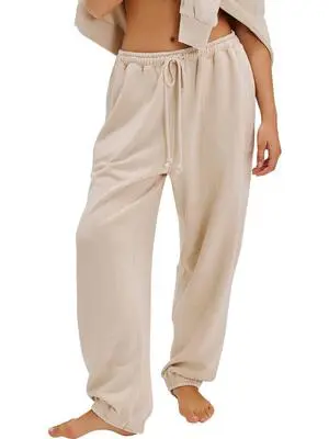 Free People Cotton-blend Joggers - Morning Oat