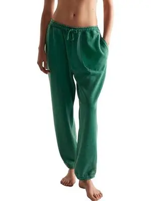 Free People Cotton-blend Joggers - Rainforest Moss