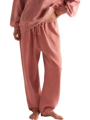 Free People Cotton-blend Joggers - Rose Dawn