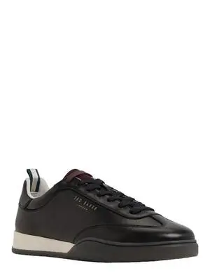 Ted Baker London Leather Lace-Up Sneakers Black