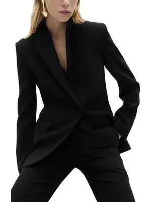 Mango Structured Suit Jacket - Black