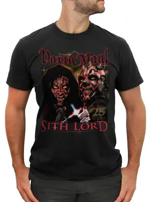 STAR WARS Darth Maul Sith Lord Poster T Shirt - Black