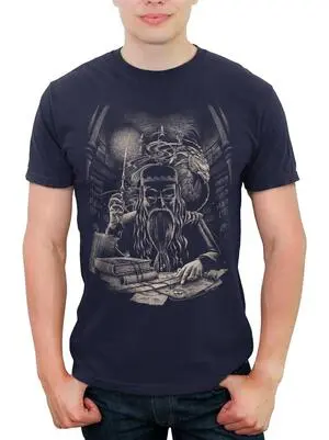 HARRY POTTER Dumbledore Sketch Graphic T-shirt - Navy Blue