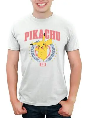 POKEMON Collegiate Pikachu 25 Graphic T-shirt - White