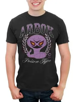 POKEMON Arbok 0024 Poison Type Short Sleeve Graphic T-shirt - Black