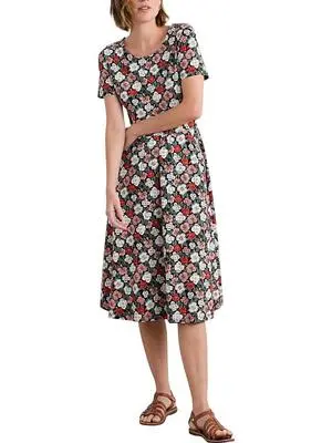 SEASALT CORNWALL Short Sleeve April Dress - Floral Tumble Onyx