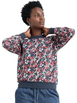 SEASALT CORNWALL Printed Long Sleeve Sweatshirt - Moorland Floral Squash
