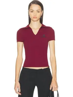 Balenciaga Polo Top - Burgundy & Black