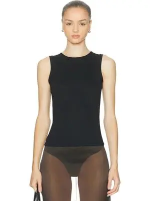 Eterne Sleeveless Crewneck Top - Black